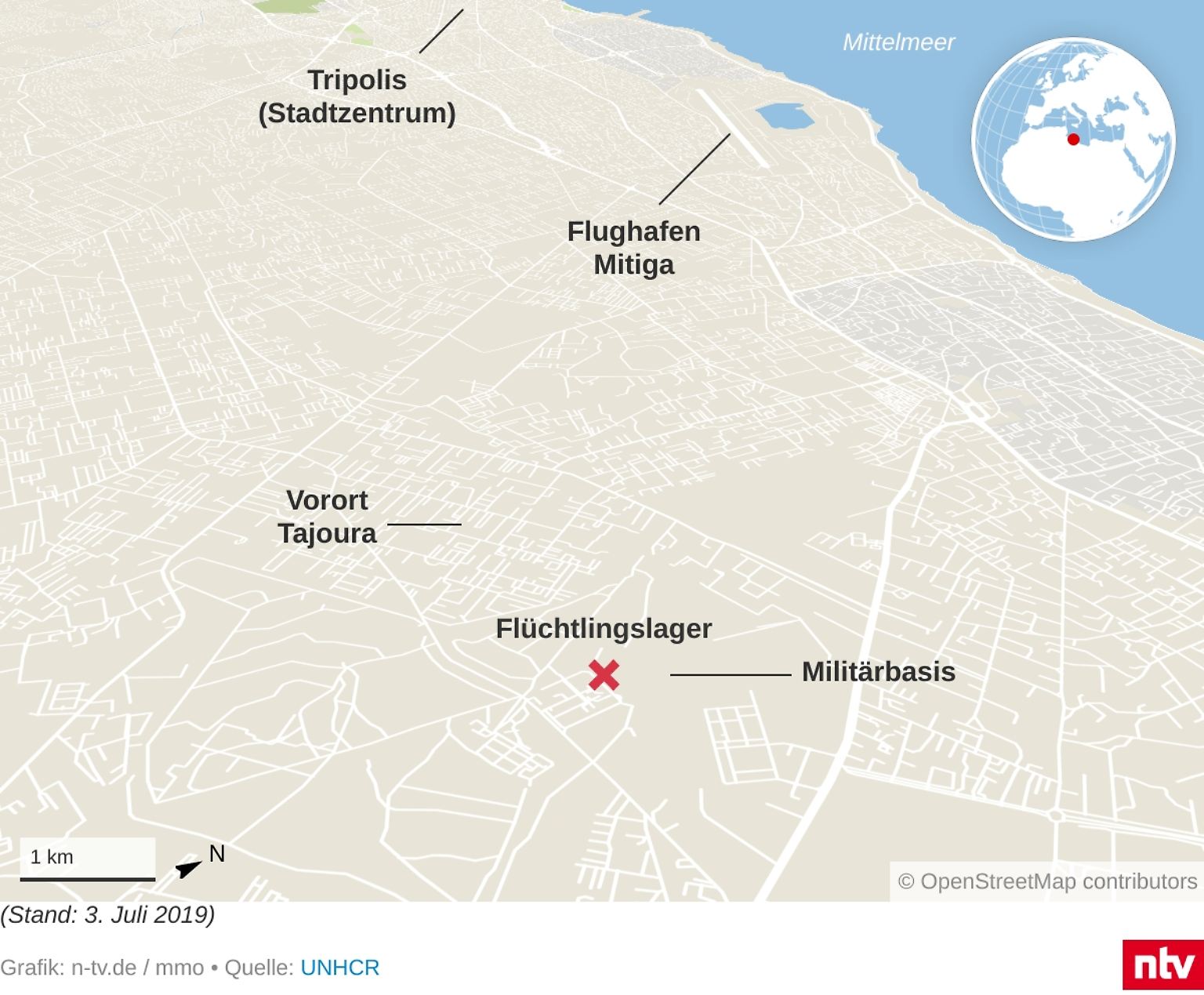 Blick aus dem All auf Libyen: So traf der Luftangriff das Lager Tajoura ...