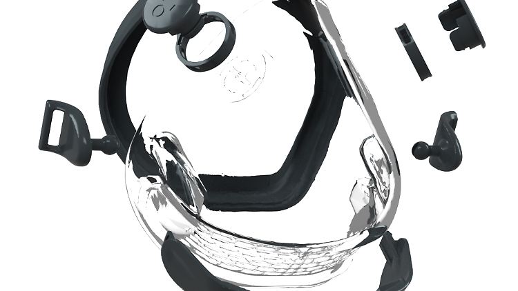 Durchsichtig und nachhaltig: Die Aio-Maske ist nicht nur ein Hingucker ...