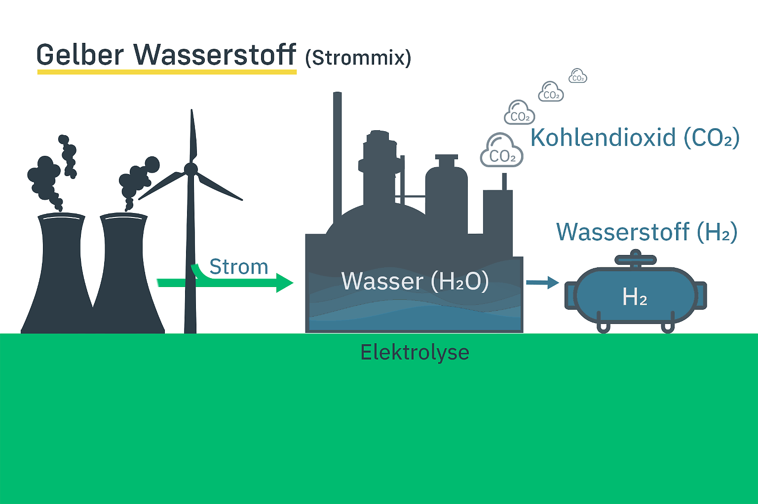 Weiß, grün, blau, schwarz ...: Was die Farben beim Wasserstoff bedeuten ...