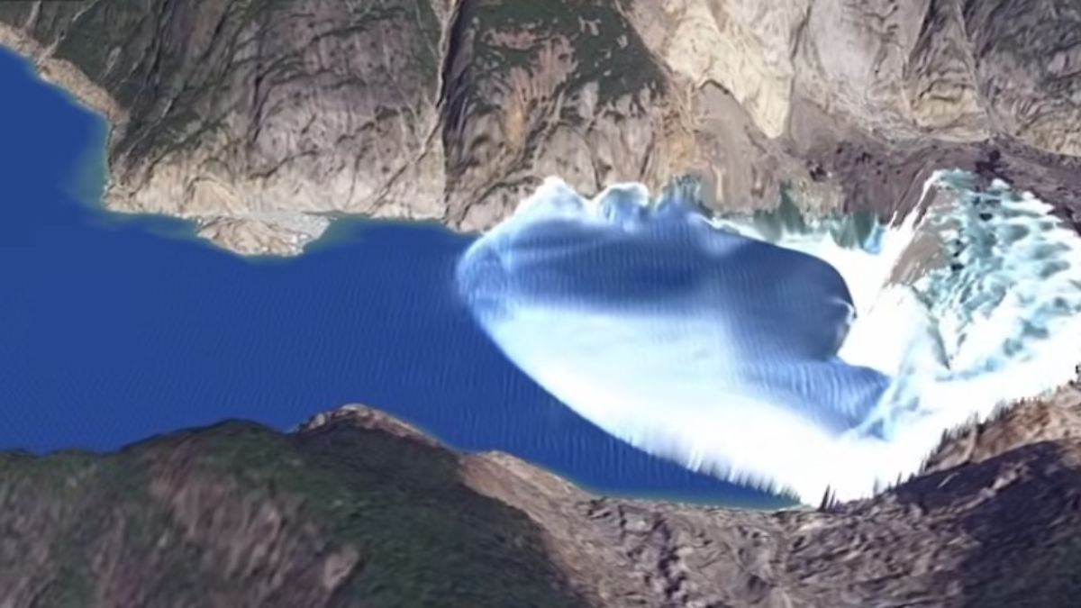 Gewaltiger Berg-Abbruch in Fjord: Animation: Mega-Tsunami schoss auf ...