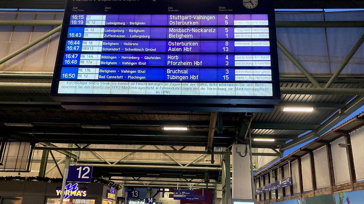 Baden-Württemberg: Mehrstündiger Lokführerstreik bei SWEG - n-tv.de