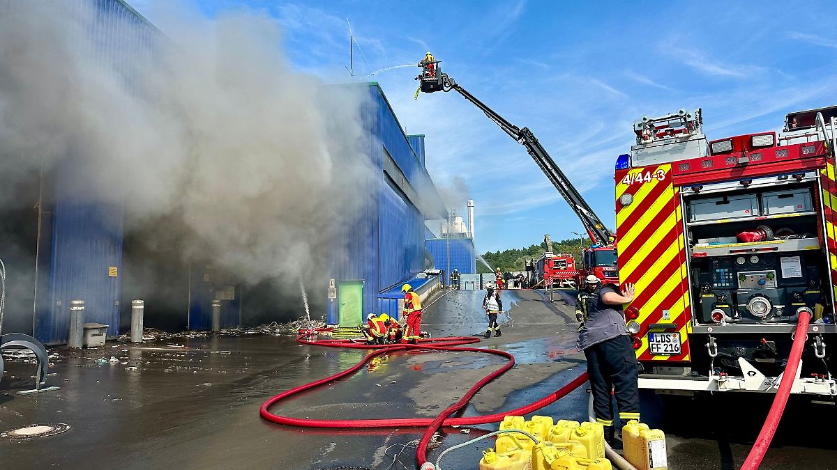 Berlin & Brandenburg: Brand in Halle von Entsorgungsfirma gelöscht - n ...