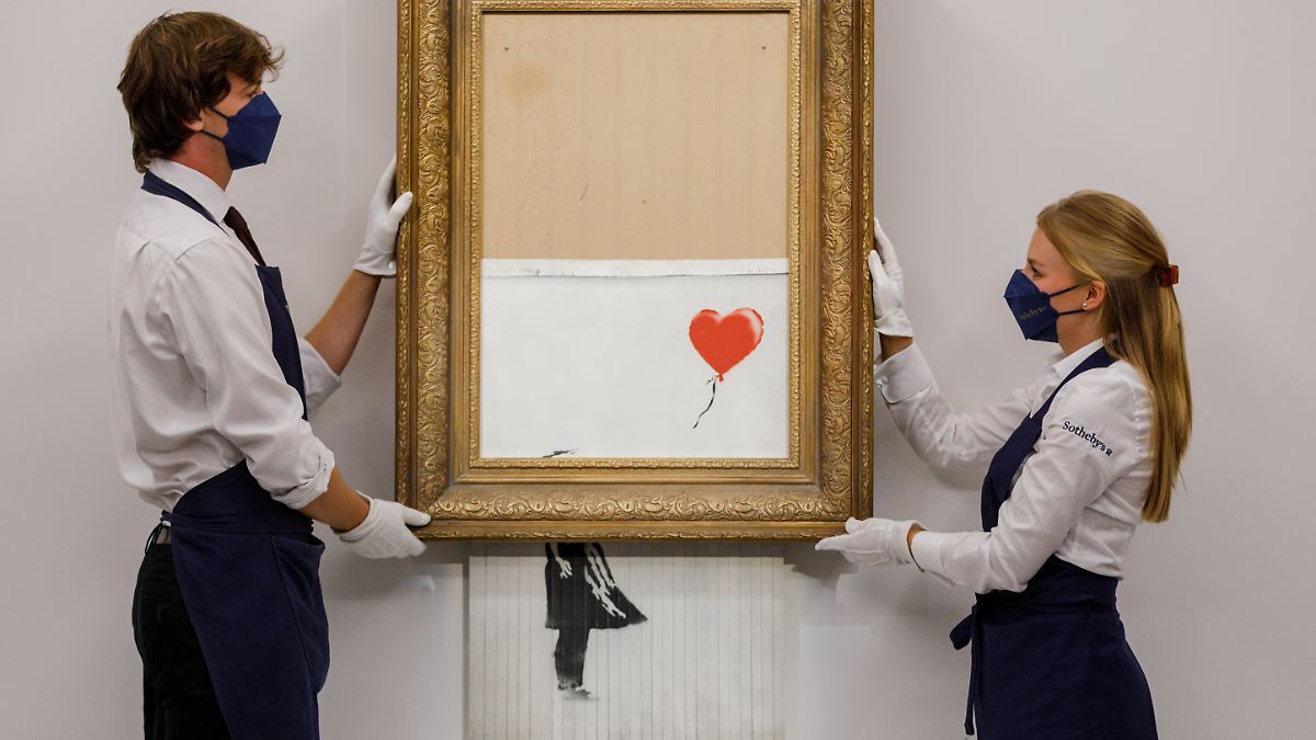 Geschreddertes Kunstwerk: Zerstörter Banksy erzielt bei Sotheby's ...