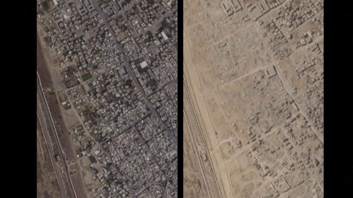 Risiken durch freigesetzte Gifte: Vorher-nachher-Bilder zeigen Zerstörung von Gaza - n-tv.de