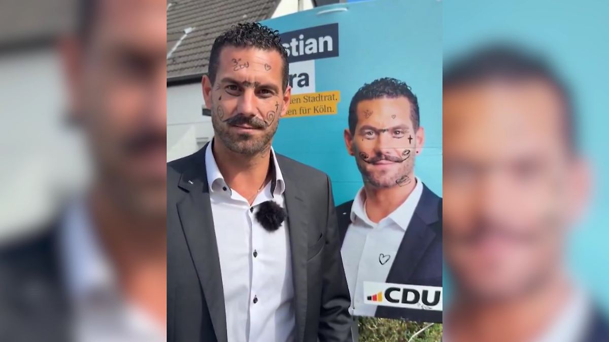 Witz mit Vorbildern: Plakat beschmiert: CDU-Kandidat hat das letzte ...